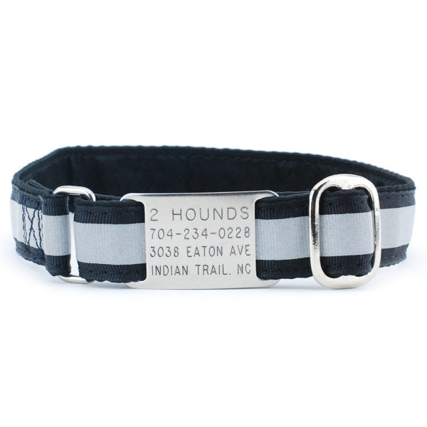 1 Reflective Jingle Free Tag Dog Collar Small 10 14 inches Tag Collar with Tag