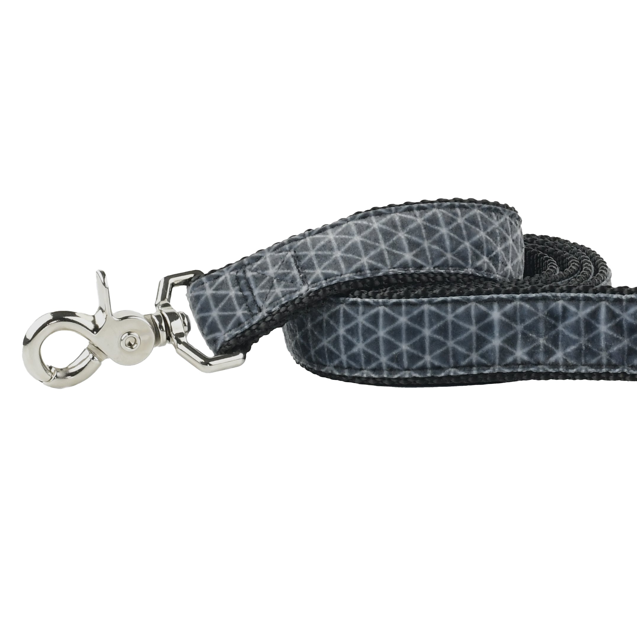 Industrial Geometric Black Velvet Essential Dog Leash - 2 Hounds Design