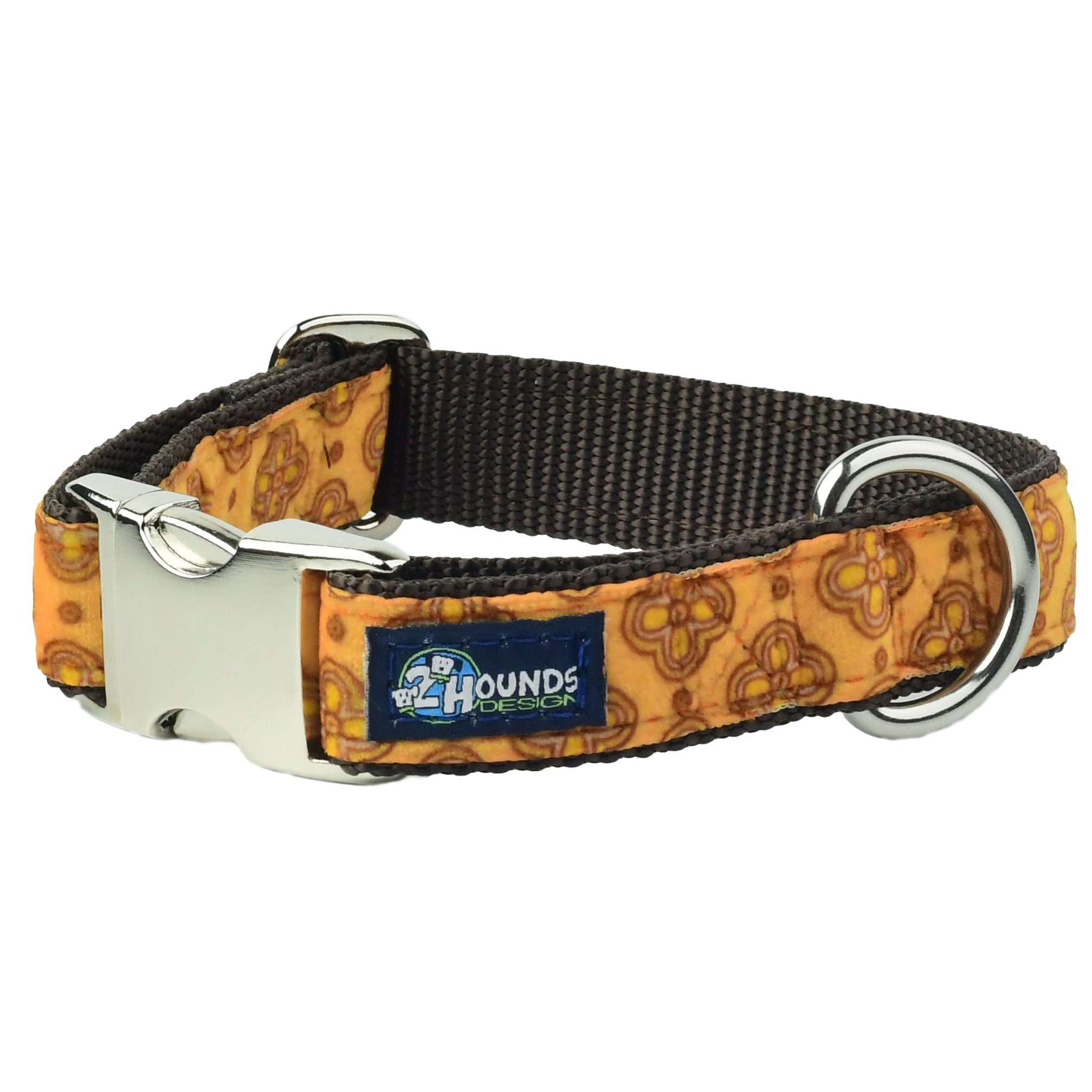 Rust Tile Velvet Essential Buckle Martingale Dog Collar - 2 Hounds Design