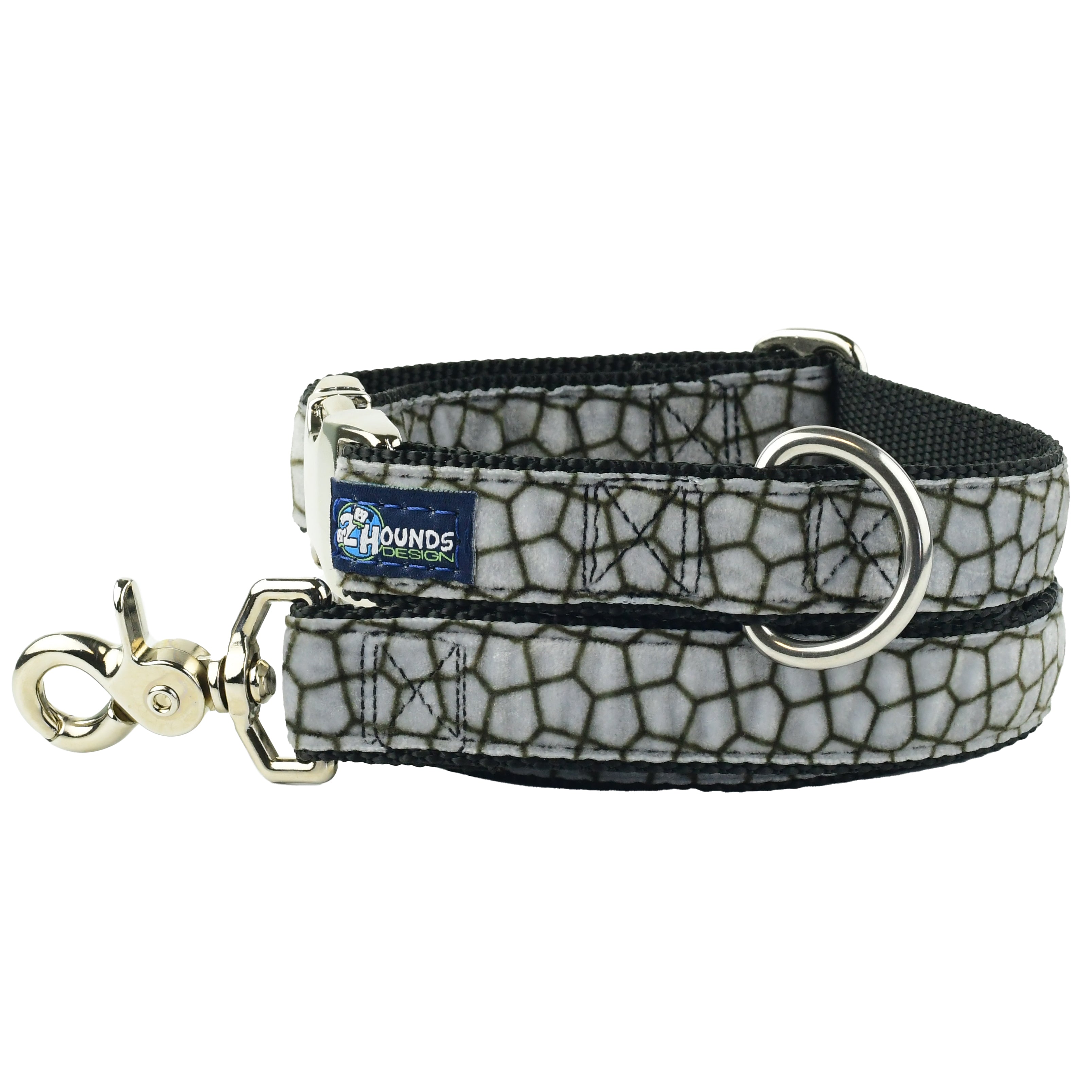 Soho Loft Black & Gray Velvet Essential Martingale Dog Collar - 2 ...